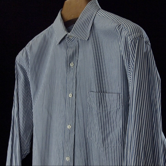 Chaps | Shirts | Vtg Chaps Rl Blue Micro Stripe 6 12 3435 | Poshmark